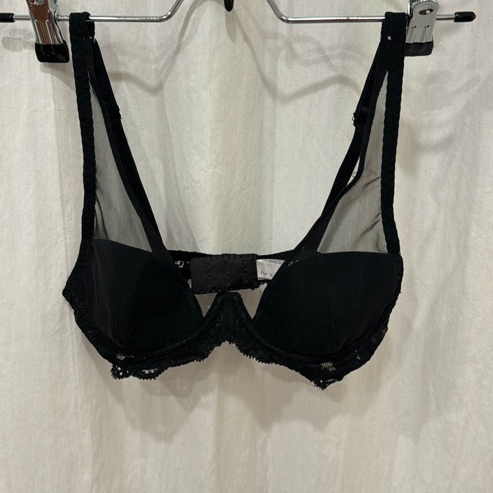 Fleur De Mal Charlotte Sheer Overlay Demi Bra - Gem